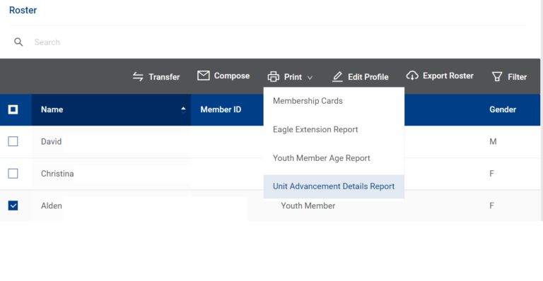 Unit Advancement Details Report (my.Scouting) - Scoutbook Knowledge Base