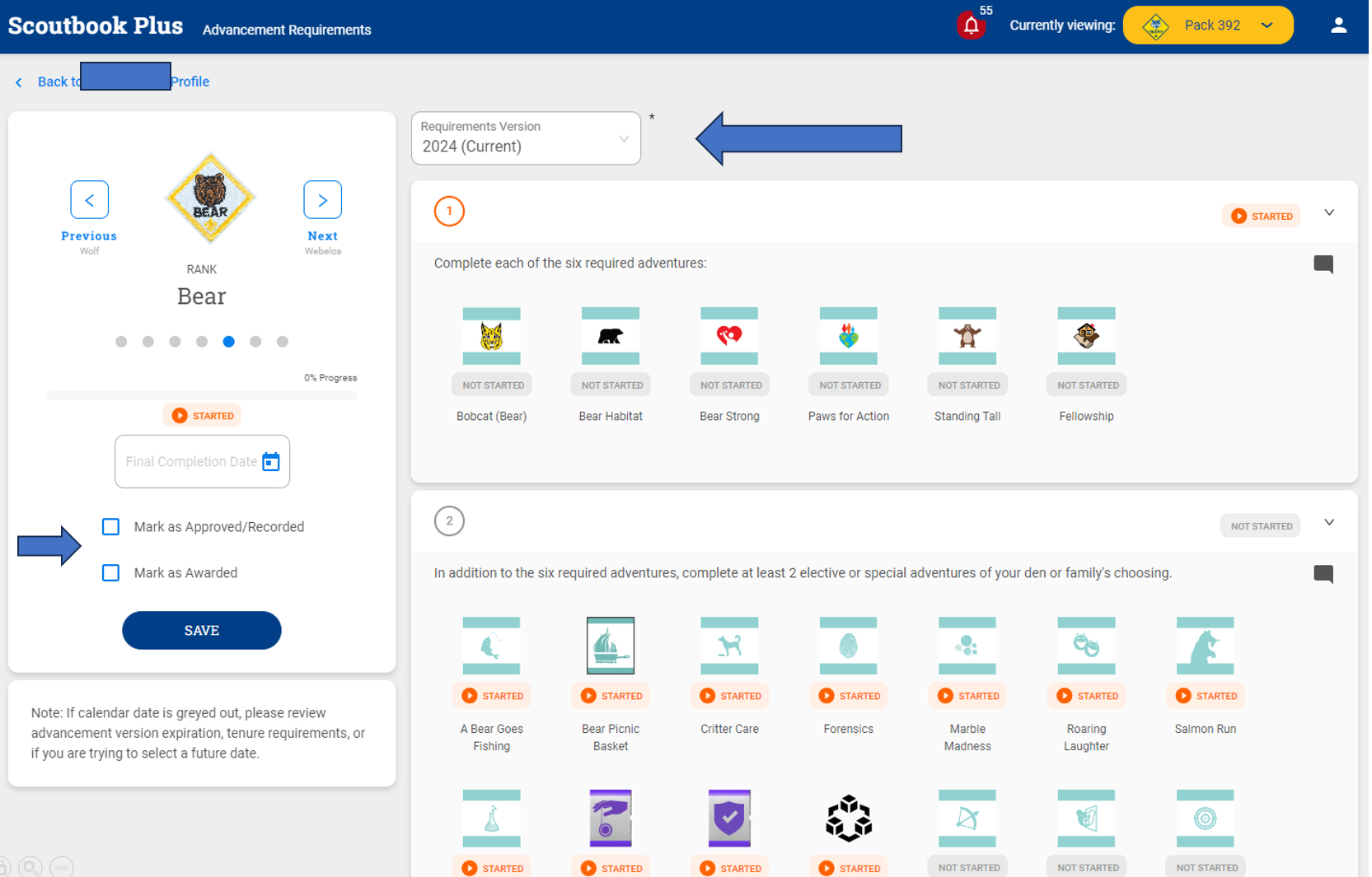 Scoutbook June 2024 Cub Scout Changes - Scoutbook Knowledge Base